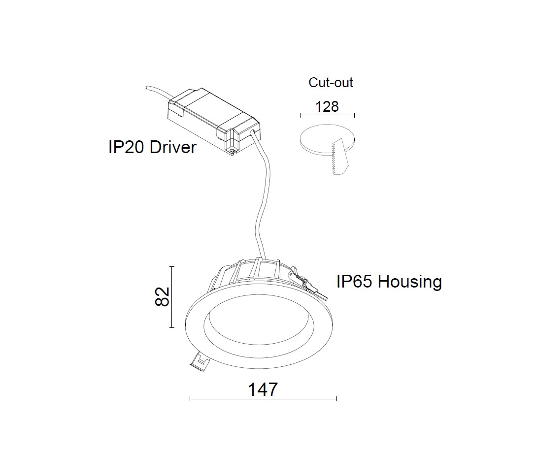 DOWNLED Ø147 65/20 Recessed Mounted | EAE Aydınlatma